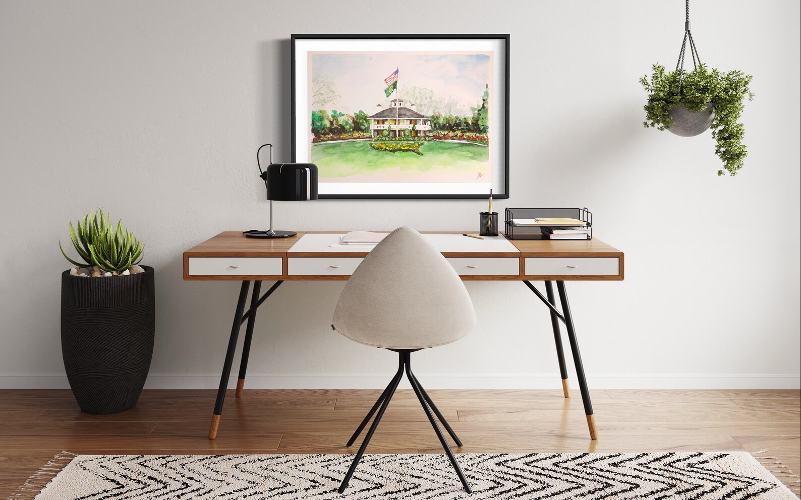 Augusta National Clubhouse Watercolor Painting | Digital Download ...