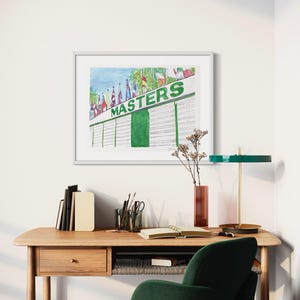 Masters Golf Tournament Watercolor Art Print | Digital Download PNG ...