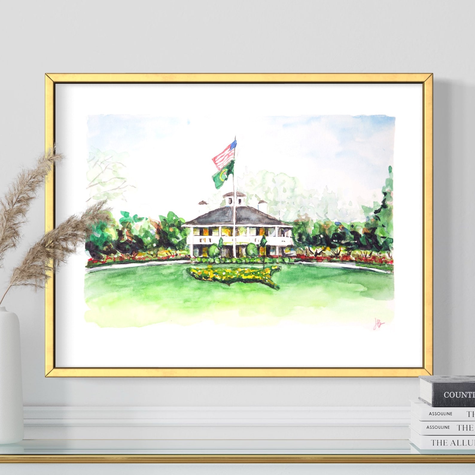 Augusta National Clubhouse Watercolor Painting | Digital Download ...
