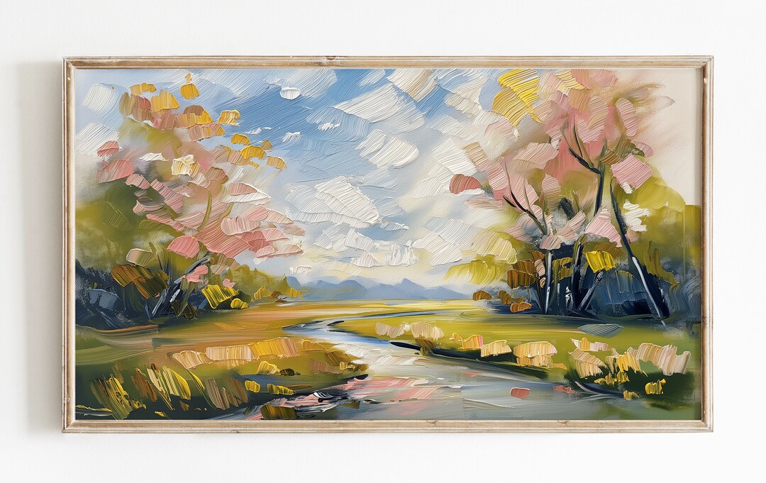 Impressionist River Scene Modern Art Digital Download for Art TV 16x9 ...