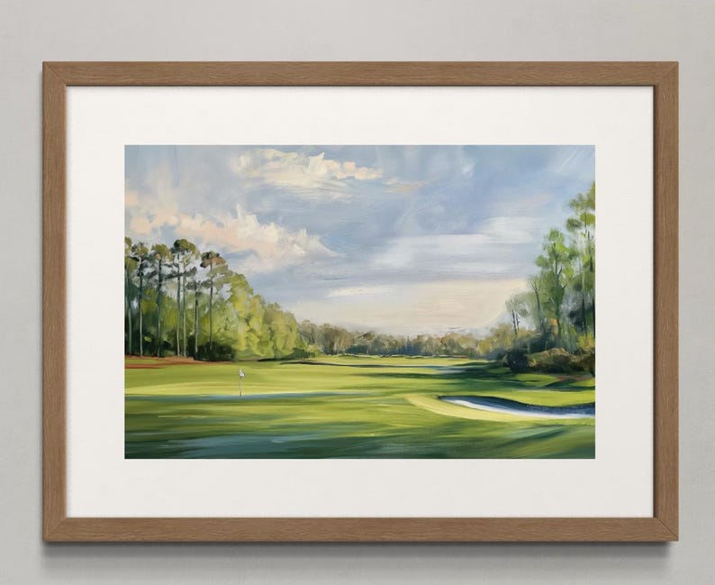 Augusta National Inspired Golf Course Painting Digital Art Download ...
