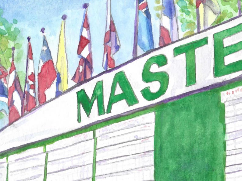 Masters Golf Tournament Watercolor Art Print | Digital Download PNG ...