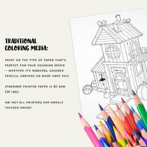Witch House Coloring Page • Digital and Printable Witchy Fantasy ...