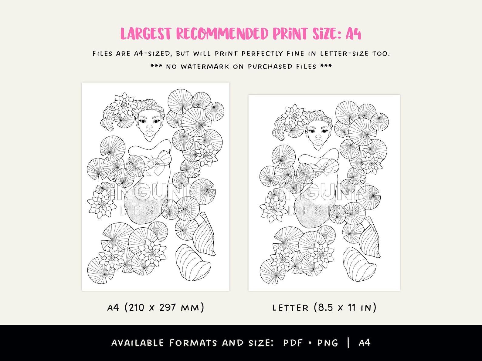 Digital and Printable Mermaid Coloring Book for Adults • Fantasy ...