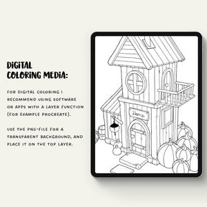 Witch House Coloring Page • Digital and Printable Witchy Fantasy ...