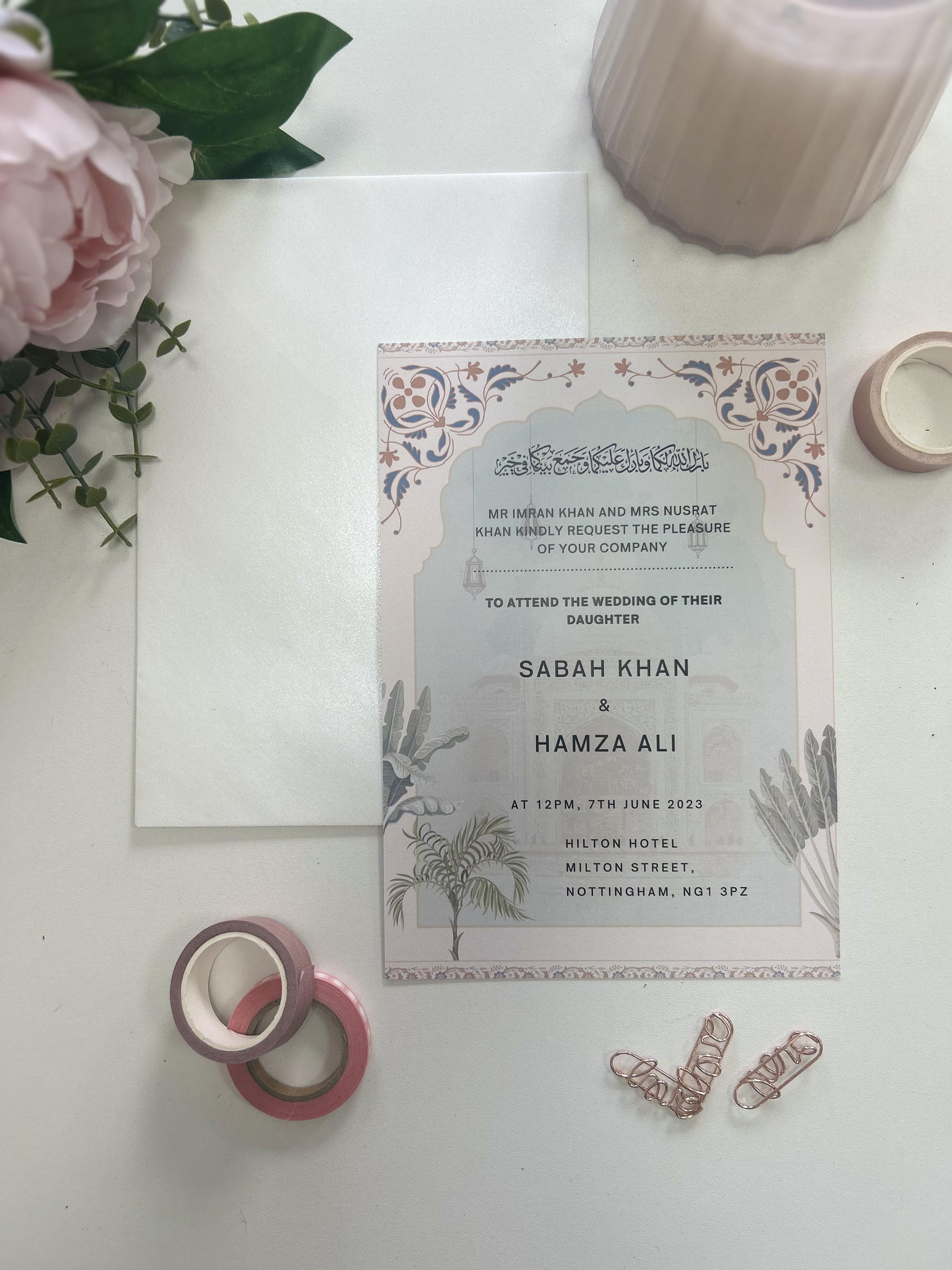 Wedding Invitations for Muslim Wedding, Mughal Design, Pakistani ...