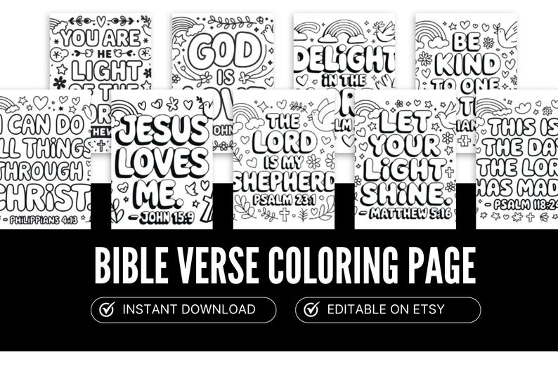 Printable Bible Verse Coloring Pages, Christian Faith Art, Scripture ...