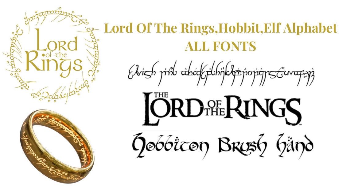 The Lord of the Rings Fonthobbit Alphabet Font elvish - Etsy