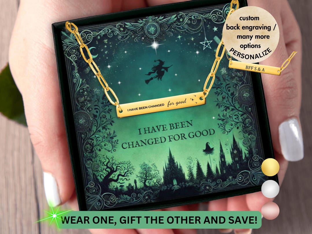 Personalized 'wicked Changed for Good' Paperclip Chain Bar Necklace - Etsy
