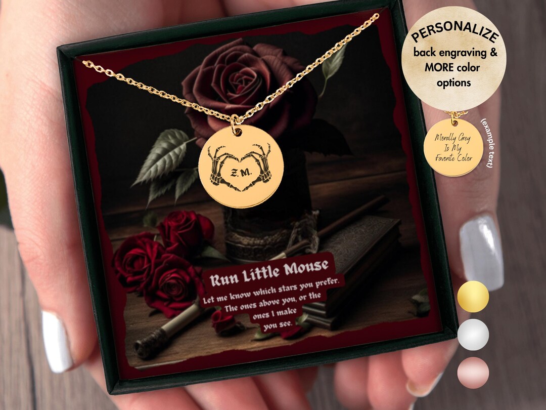 Customized Run Little Girl Zade Necklace, Dark Romance Jewelry, Book ...