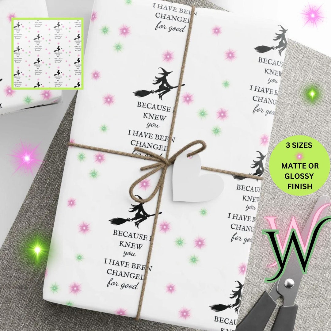 Wicked Inspired Gift Wrapping Paper Roll, Broadway Magic Gift Wrap ...