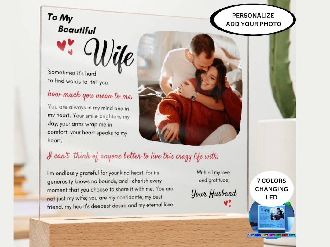 Personalized Acrylic Love Letter to Wife Plaque, Custom Romantic Gift ...