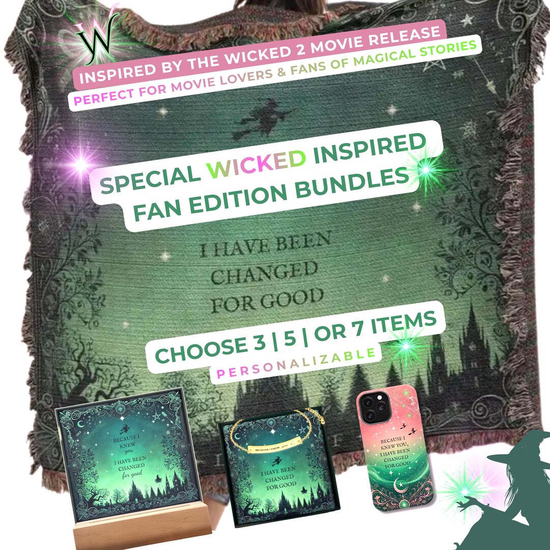 Personalized Wicked Inspired Fan Gift Set, Jewelry, Decor ...