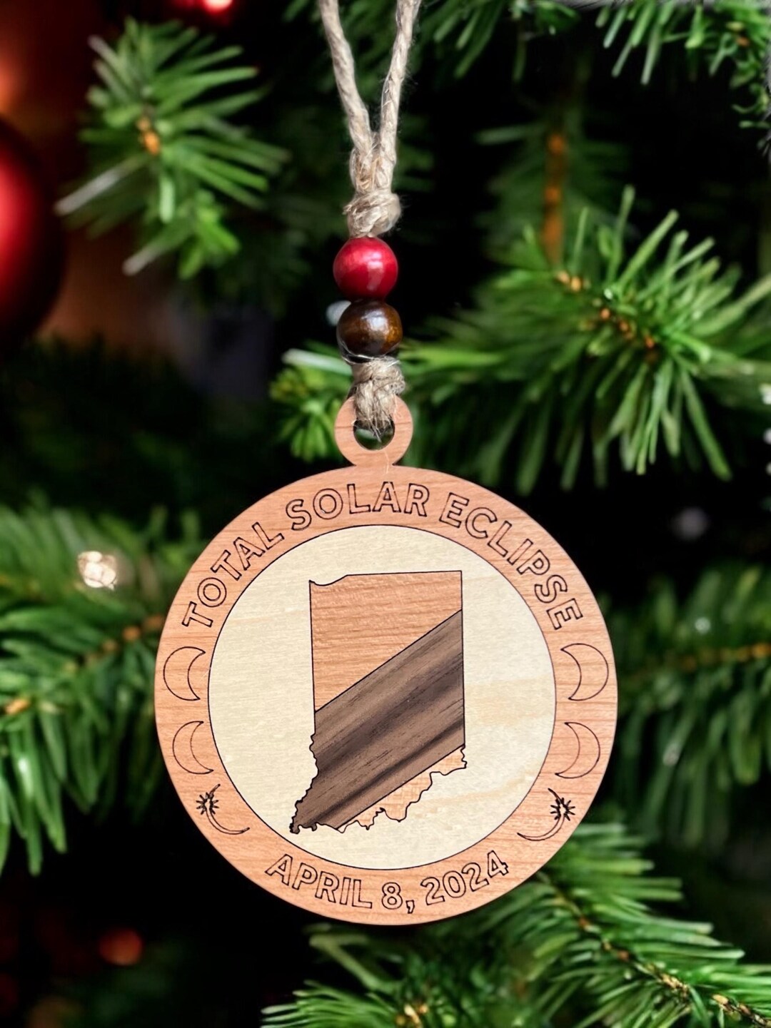 April 8, 2024 Total Solar Eclipse Commemorative Ornament - Indiana ...