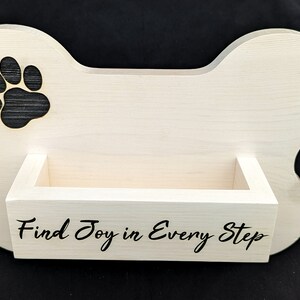 Dog Bone Shaped Wall Shelf - “find Joy in Every Step” With Two Hooks ...