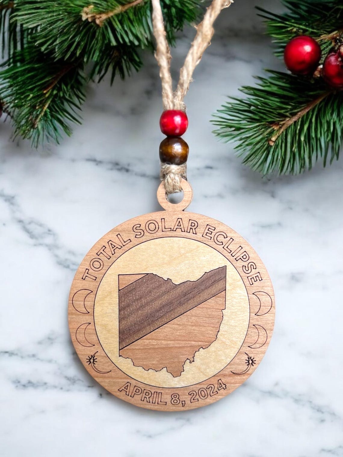 April 8, 2024 Total Solar Eclipse Commemorative Ornament - Ohio Edition ...