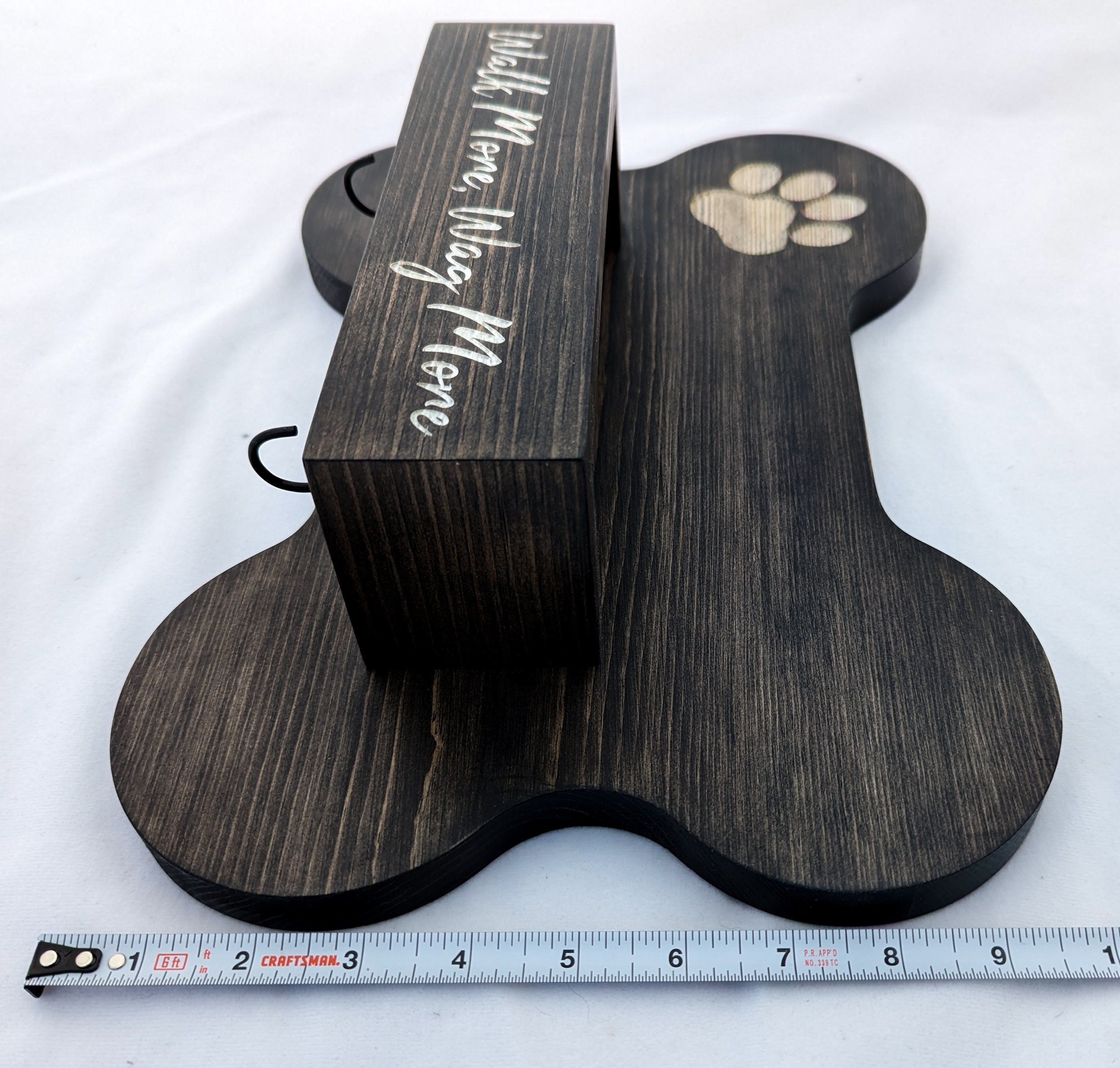 Dog Bone Shaped Wall Shelf walk More, Wag More With Two Hooks for ...