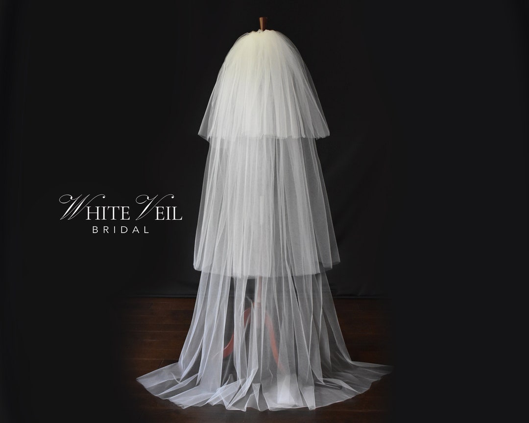 3 Tiers Soft Wedding Veil, Light Ivory Wedding Veil - Etsy