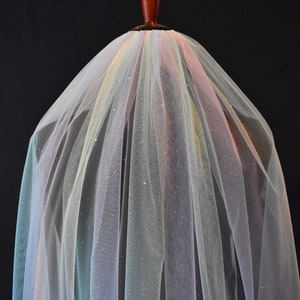 Rainbow Wedding Veil - Sparkly Rainbow Bridal Veil - Etsy