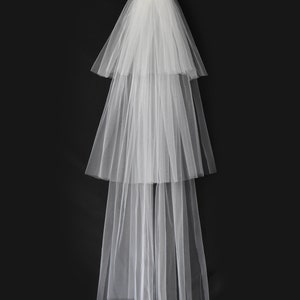 3 Tiers Soft Wedding Veil, Light Ivory Wedding Veil - Etsy