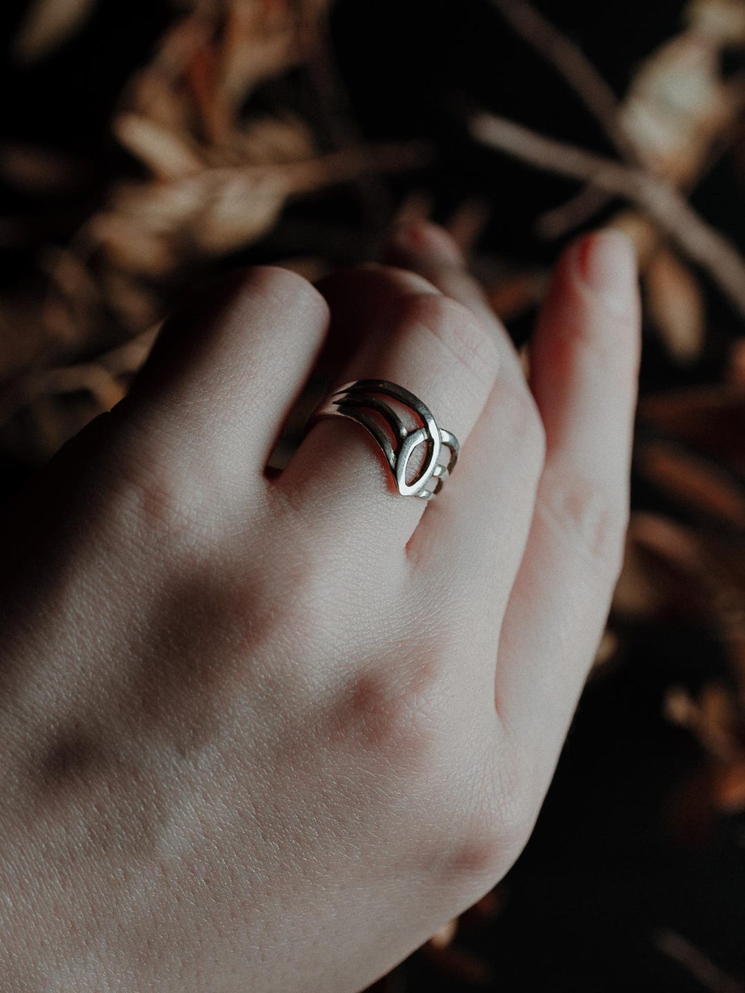 Silver Elven Ring Inspired by the Lord of the Rings' Art Nouveau Elvish ...