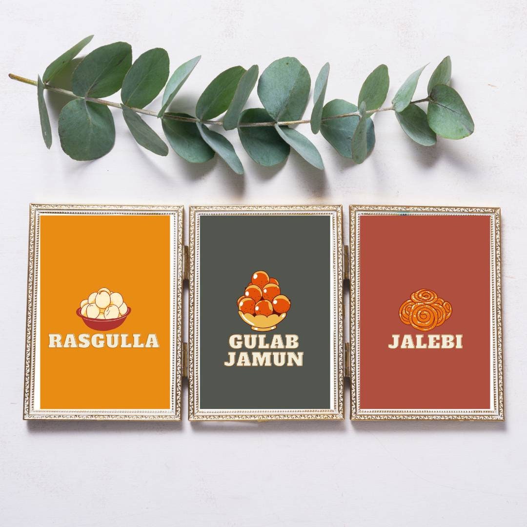 Sweet Things Mithai Trio Desi Wall Art Framed Print Canvas Poster Home ...