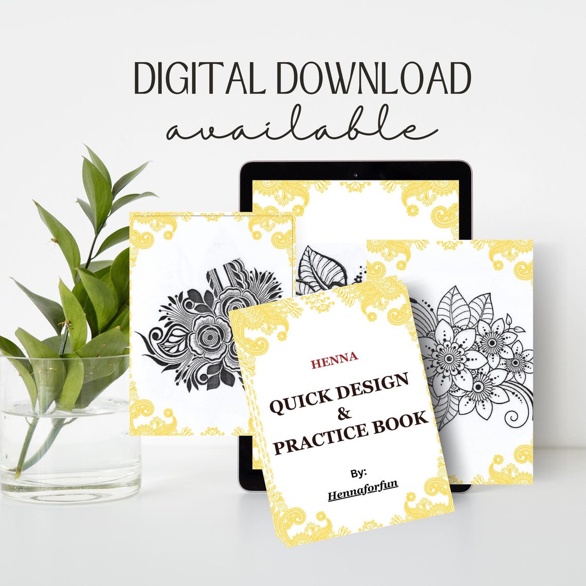 Henna Quick Design and Practice Template, DIY Henna Patterns, Henna Art ...