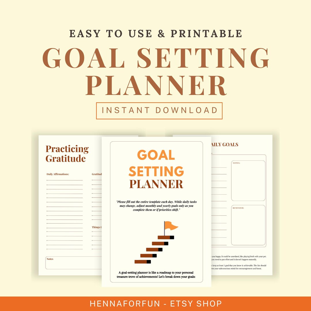 Short Term Goal Setting Planner Digital Download, Printable ...