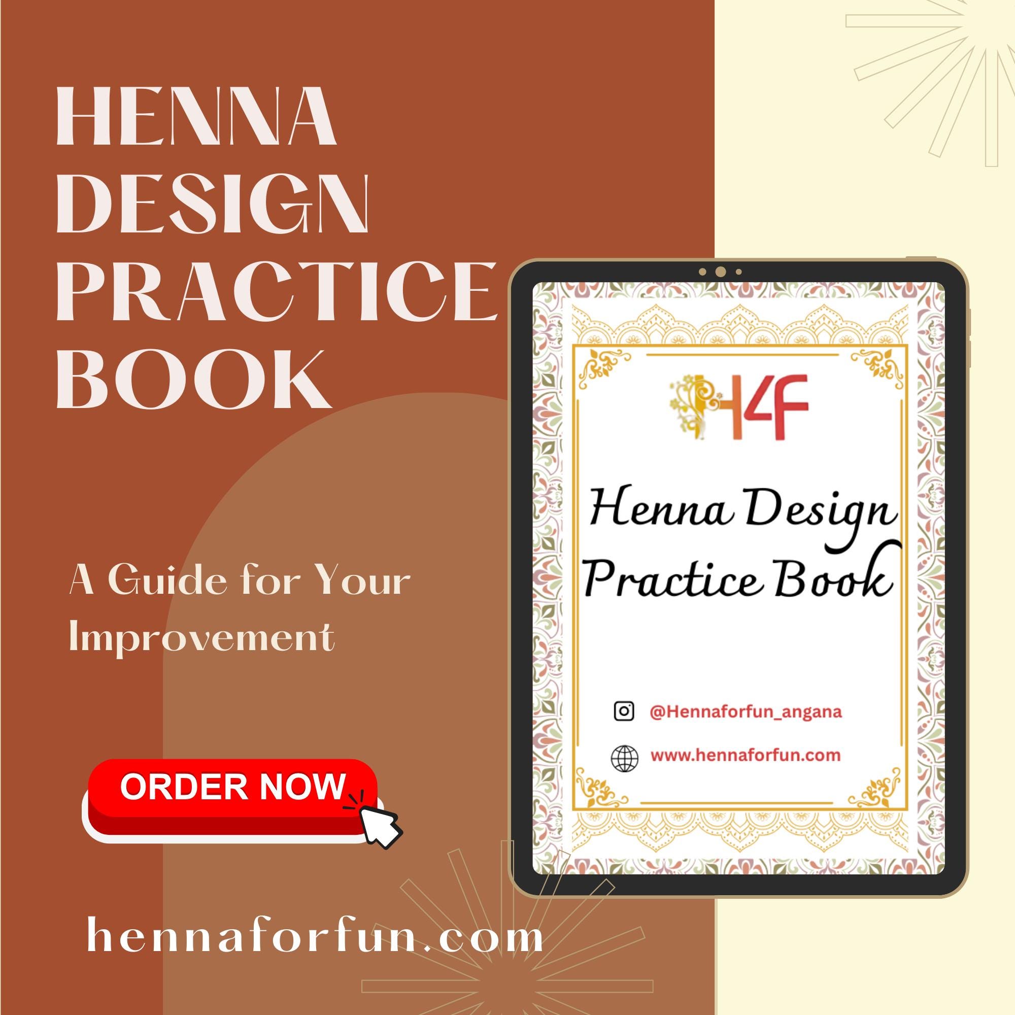 Henna Design Practice Book: Mehndi Workbook for Beginners (digital PDF ...