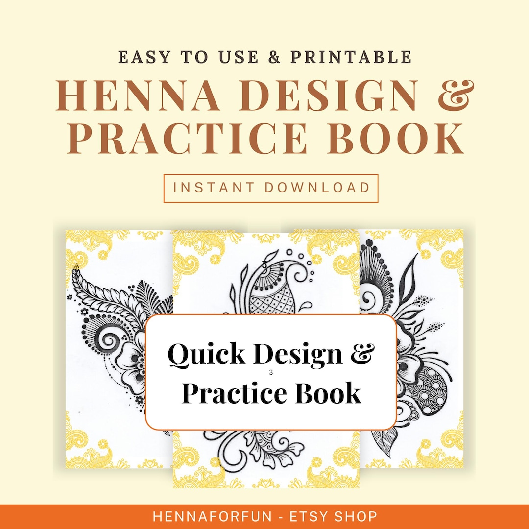 Henna Quick Design and Practice Template, DIY Henna Patterns, Henna Art ...