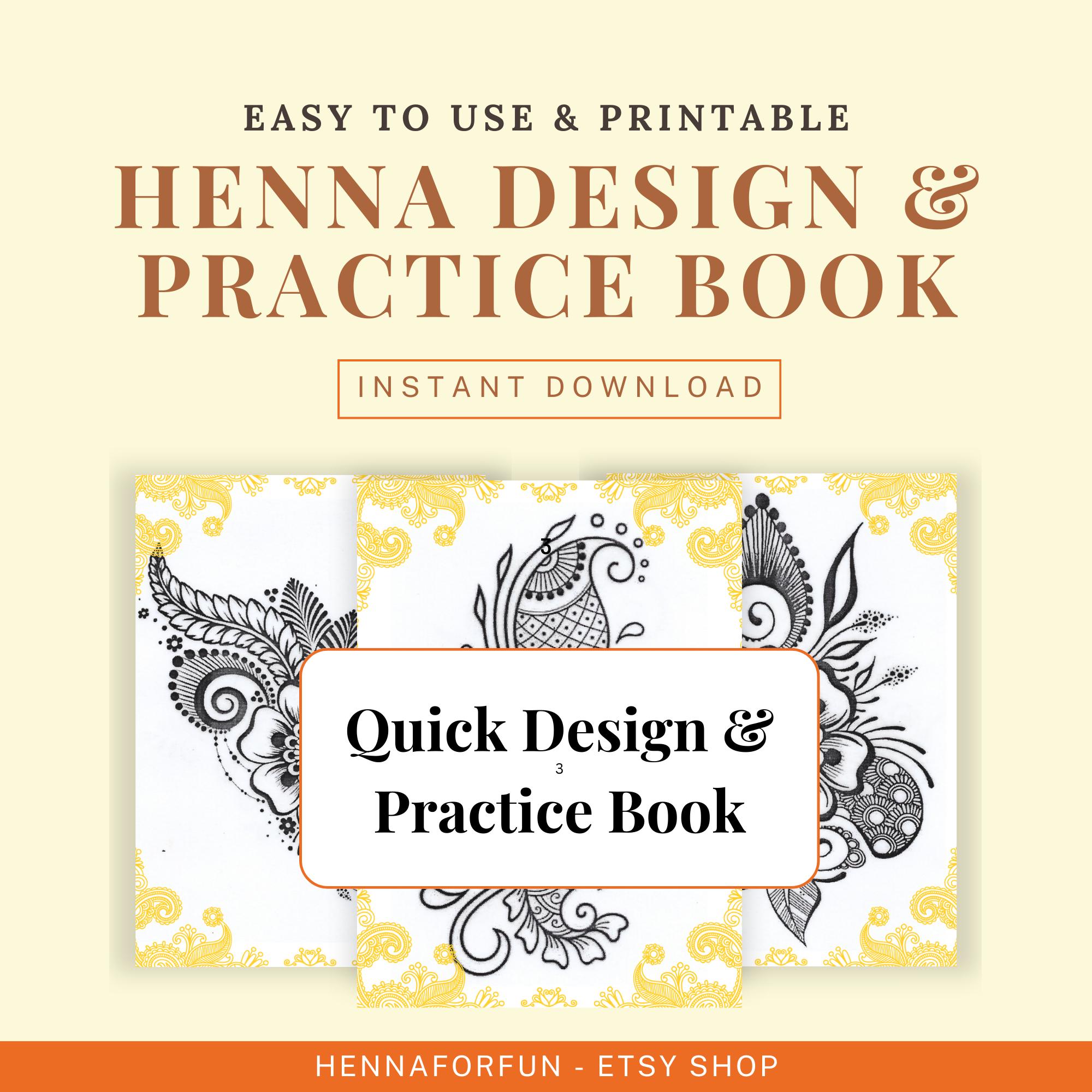 Henna Quick Design and Practice Template, DIY Henna Patterns, Henna Art Practice Aid, Fast Henna ...