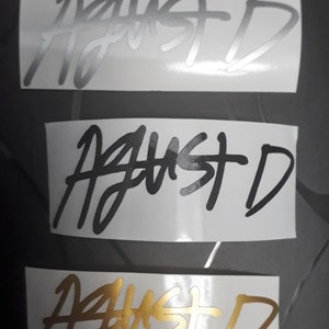 Agust D Autograph Sign Decal Sticker - Etsy