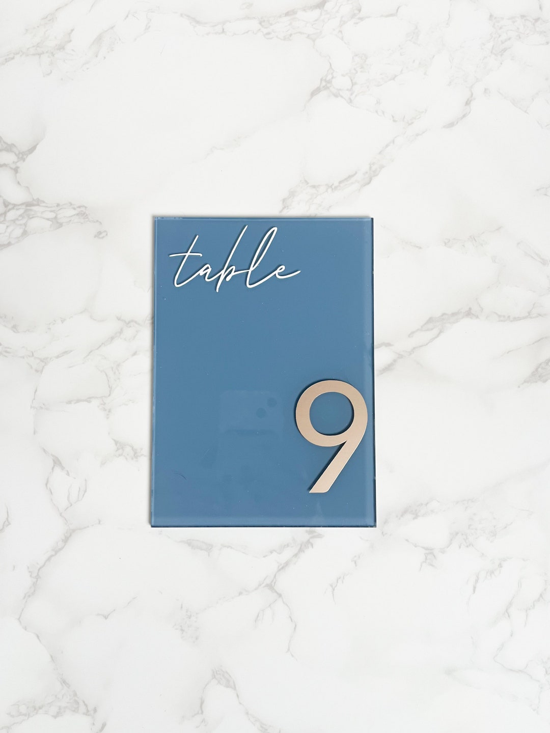 Navy Blue and Rose Gold Table Numbers Wedding - Etsy