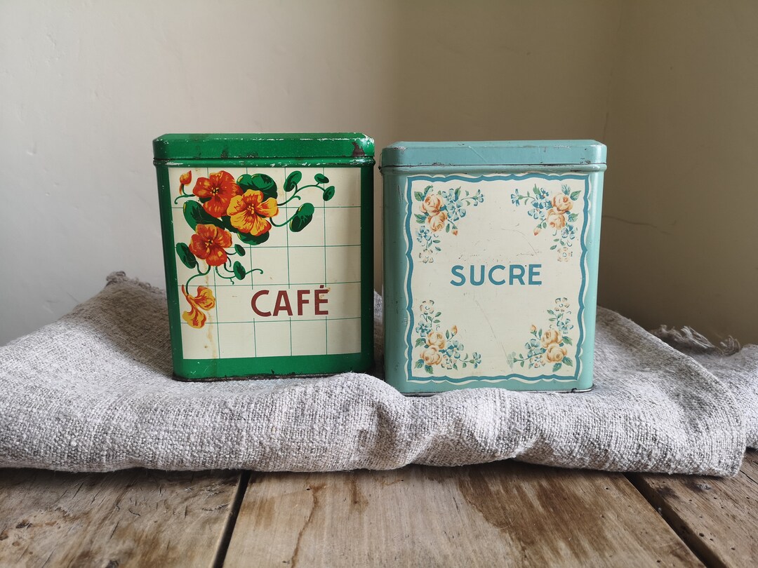 2 Antique French Tins for the Kitchen - Etsy