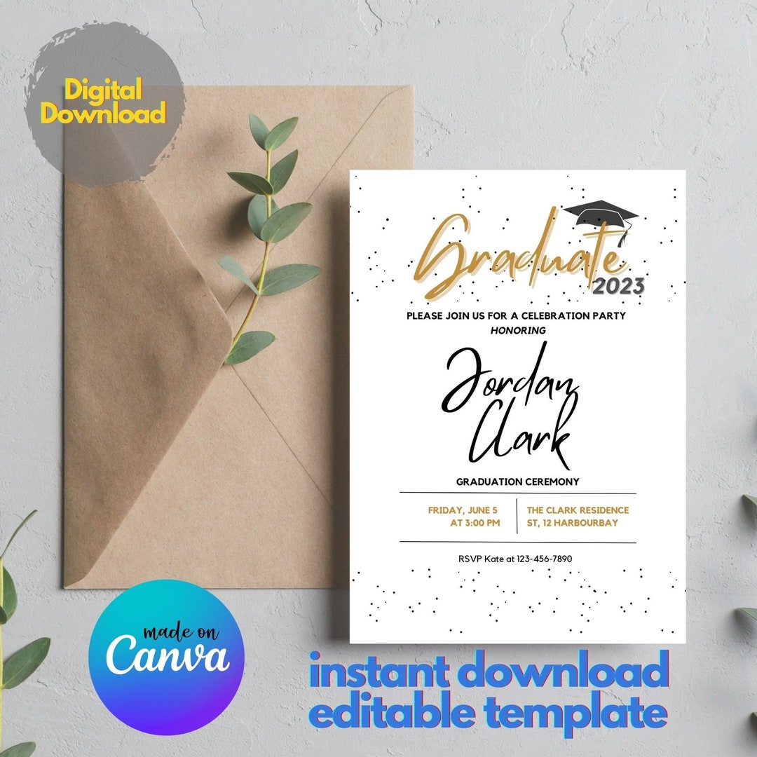 2023 Graduation Invitation Graduation Invitation Template Graduation ...