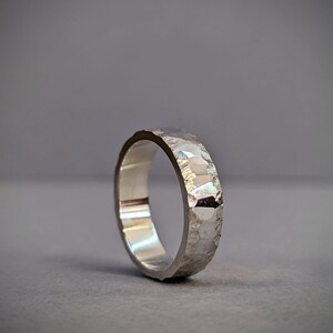 Solid Silver Rustic Forged Ring - Etsy