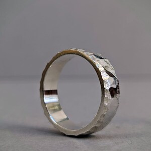 Solid Silver Rustic Forged Ring - Etsy