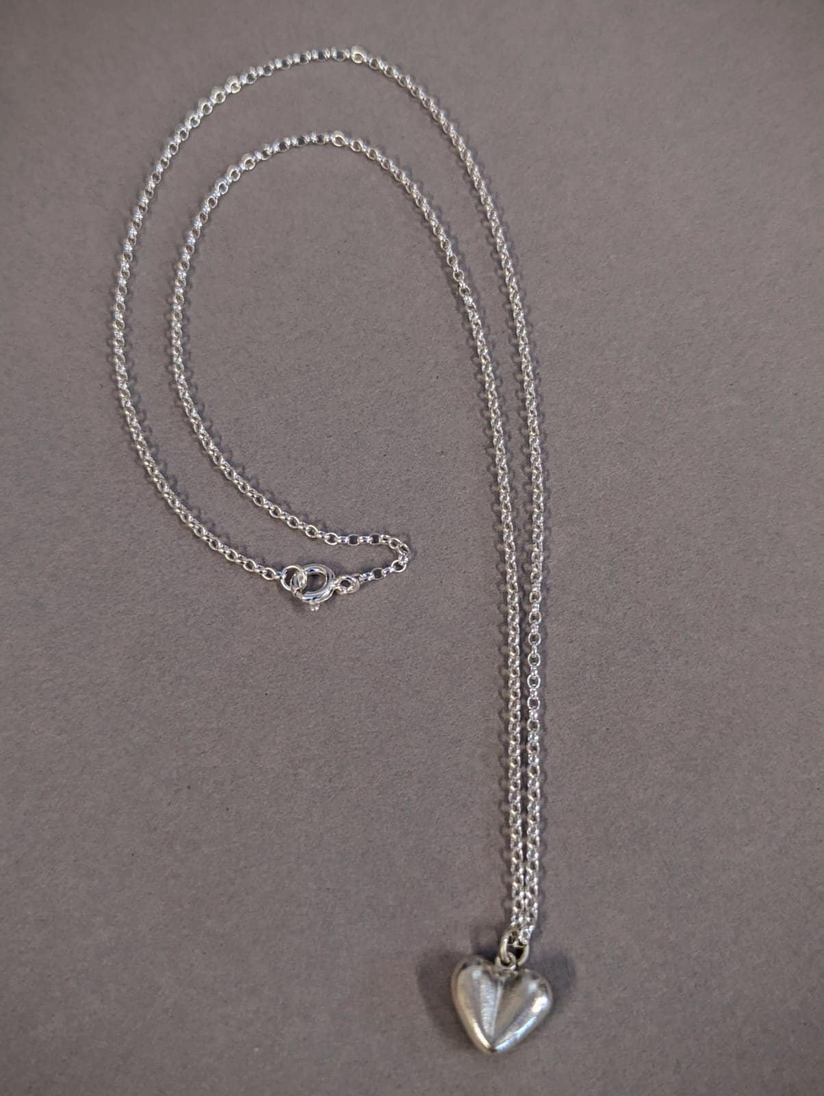 Solid Silver Heart Pendant Necklace - Etsy
