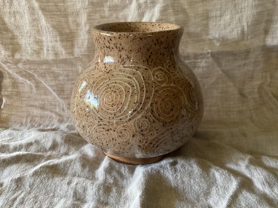 Spiral Mishima Ceramic Moon Jar Vase - Etsy