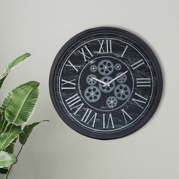 Mechanical Moving Gear Wall Clock - Etsy