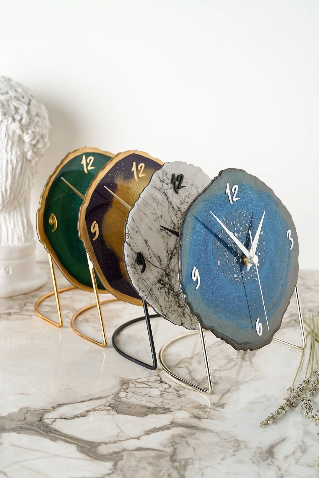 Epoxy Table Clock,small Desk Clock,modern Clock for Desk, Office Desk ...