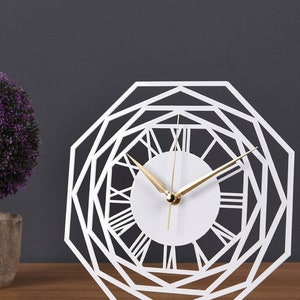 Modern Table Clocksmall Desk Clockmetal Clock for Desk - Etsy