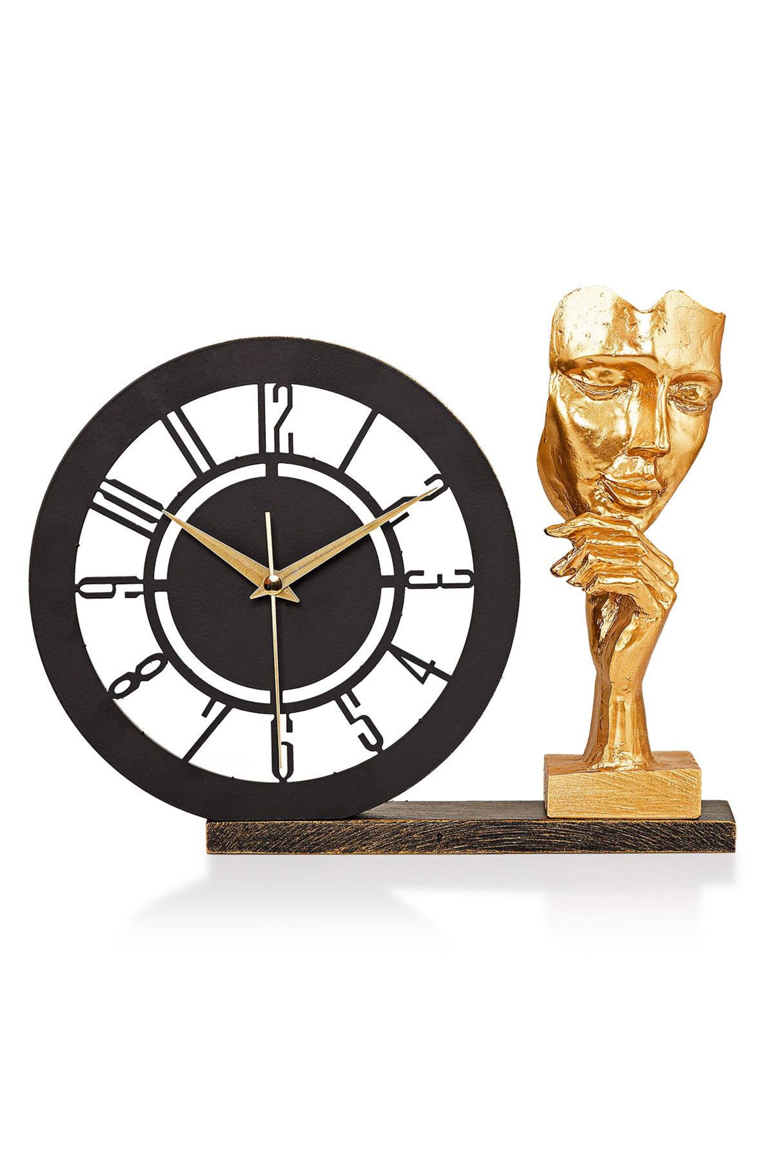 Renaissance Statue Desk Clock, Modern Desk Clock, Metal Clock for Desk ...