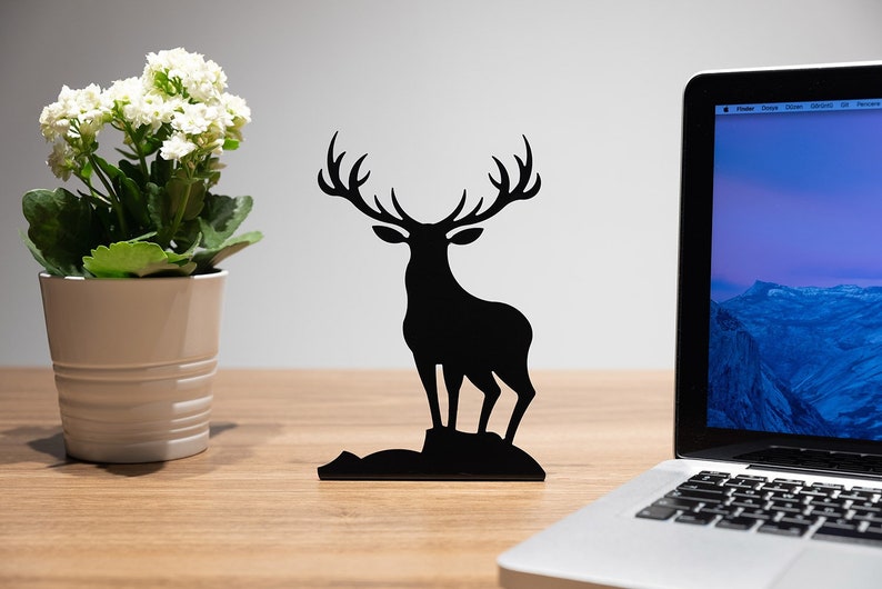 Deer Desktop Decoration, Deer Desktop Decor, Metal Tabletop Art, Metal ...