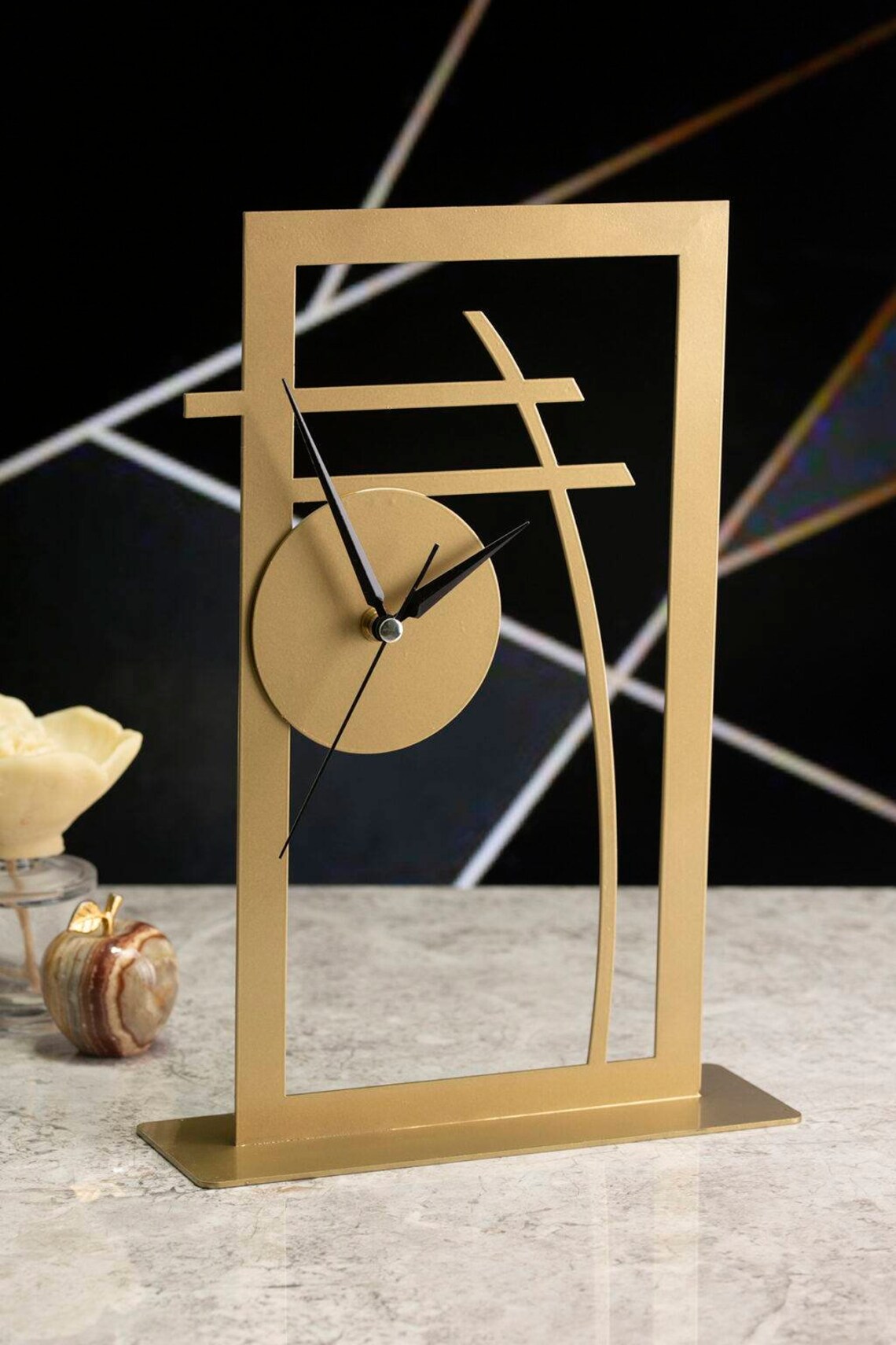 Modern Table Clocksmall Desk Clockmetal Clock for Desk - Etsy