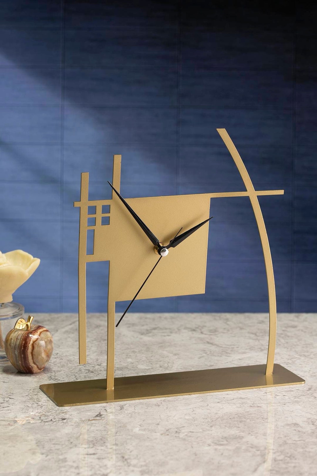 Modern Table Clocksmall Desk Clockmetal Clock for Desk - Etsy