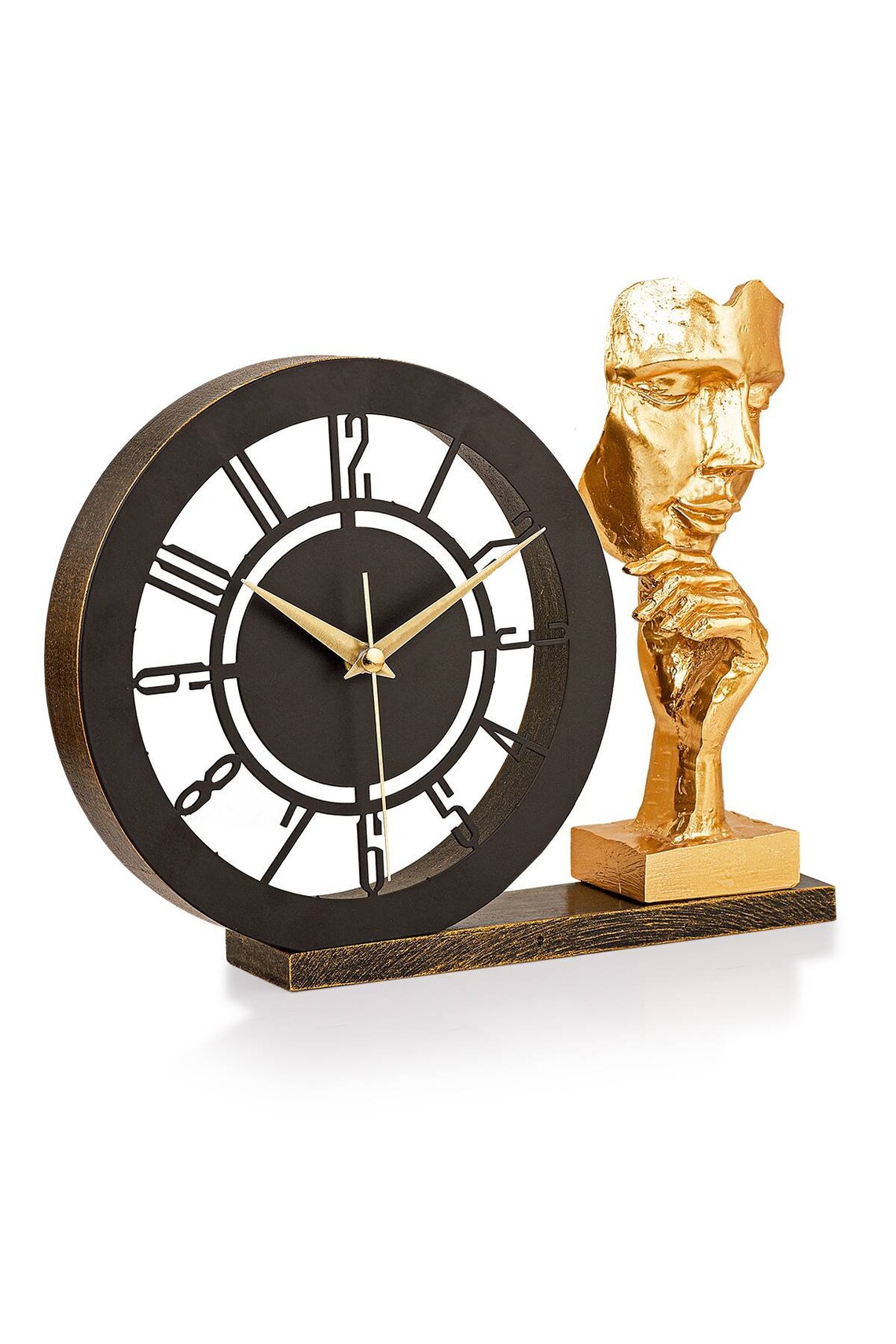 Renaissance Statue Desk Clock, Modern Desk Clock, Metal Clock for Desk ...