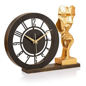 Renaissance Statue Desk Clock, Modern Desk Clock, Metal Clock for Desk ...