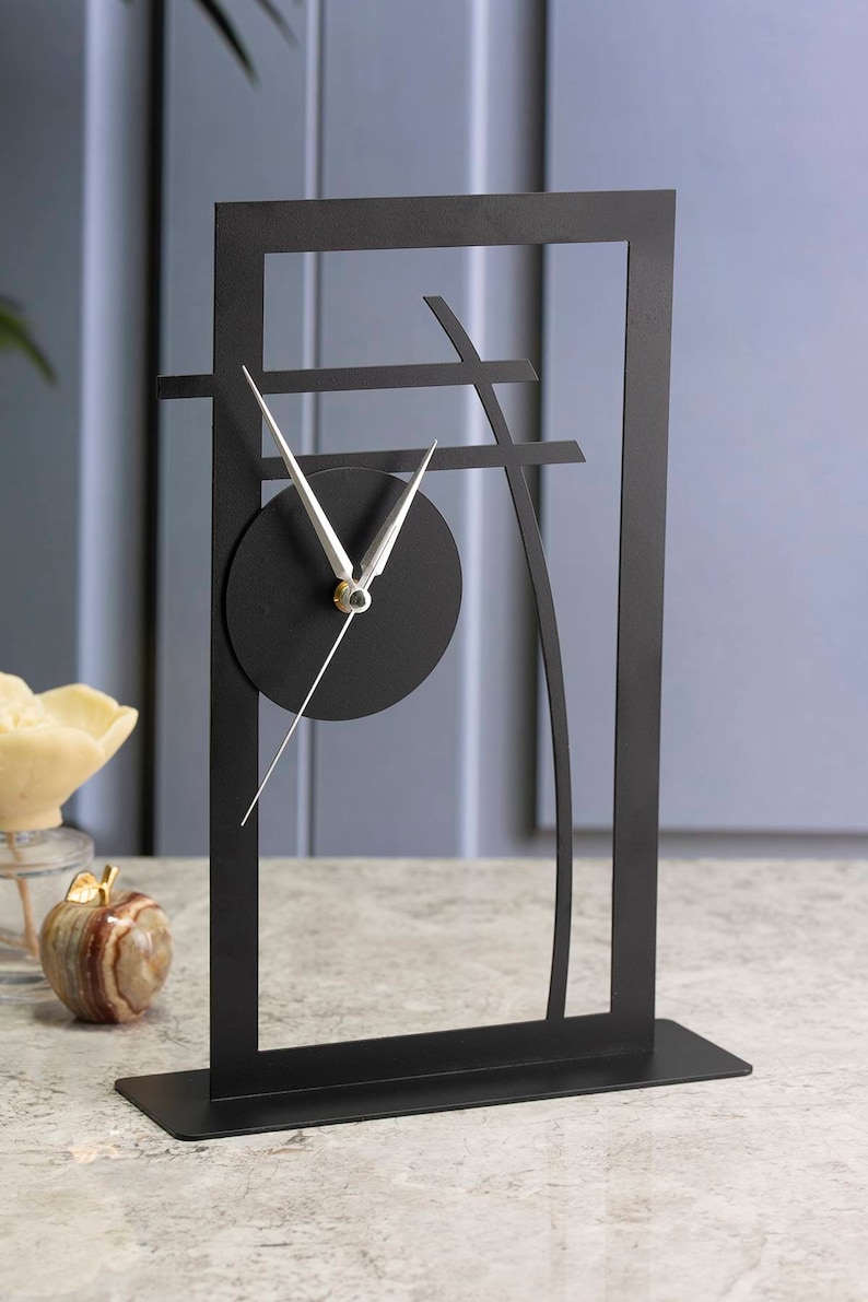 Modern Table Clocksmall Desk Clockmetal Clock for Desk - Etsy