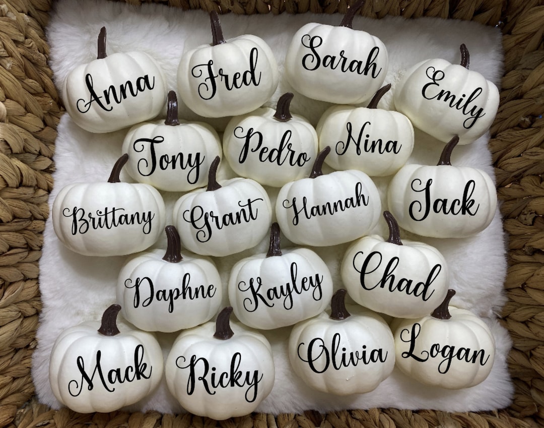 Personalized Pumpkin, Fall Wedding Decor, Custom White Pumpkin, Guest ...